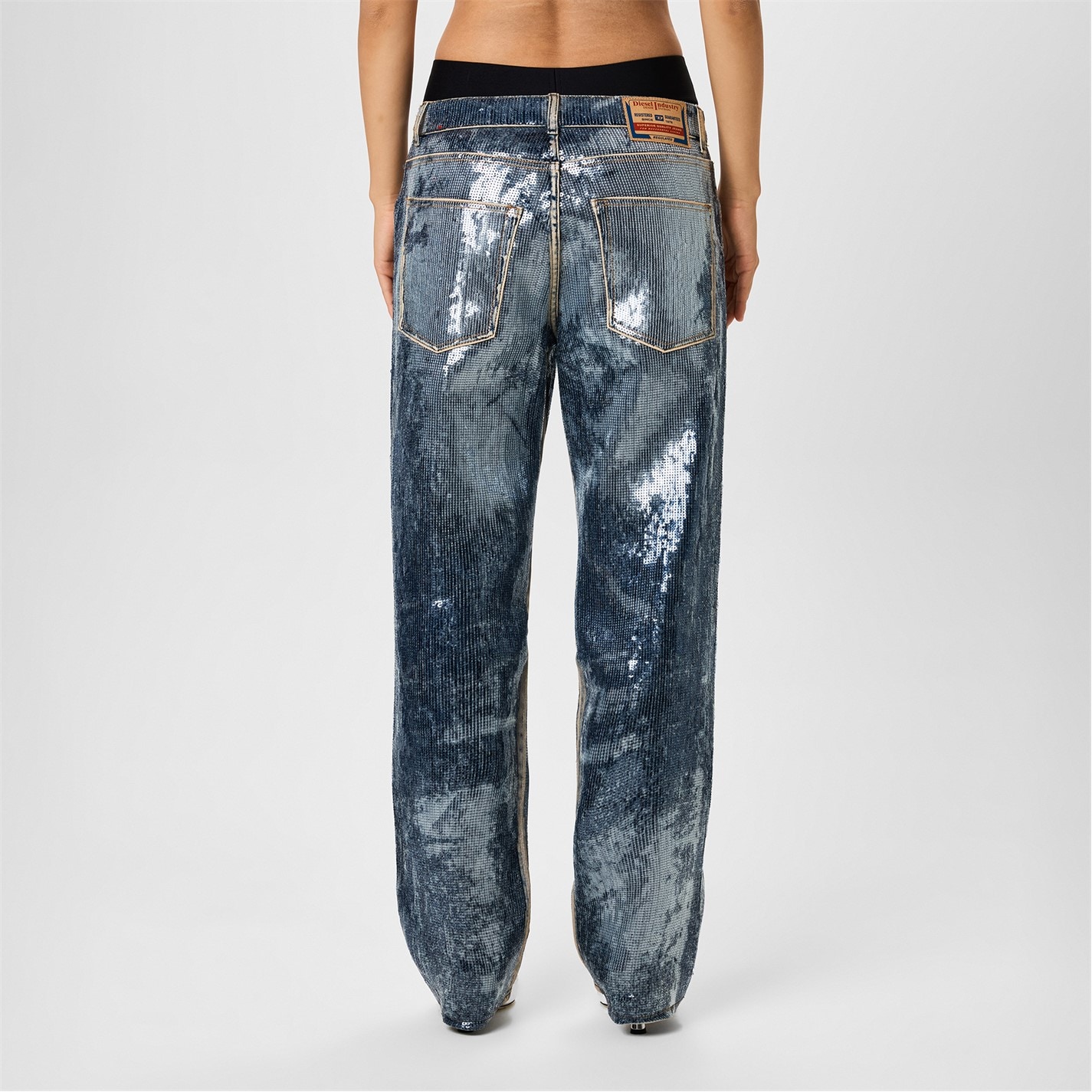 DIESEL | Women's Sequin Wide Leg Jeans | Blue | SportsDirect.com