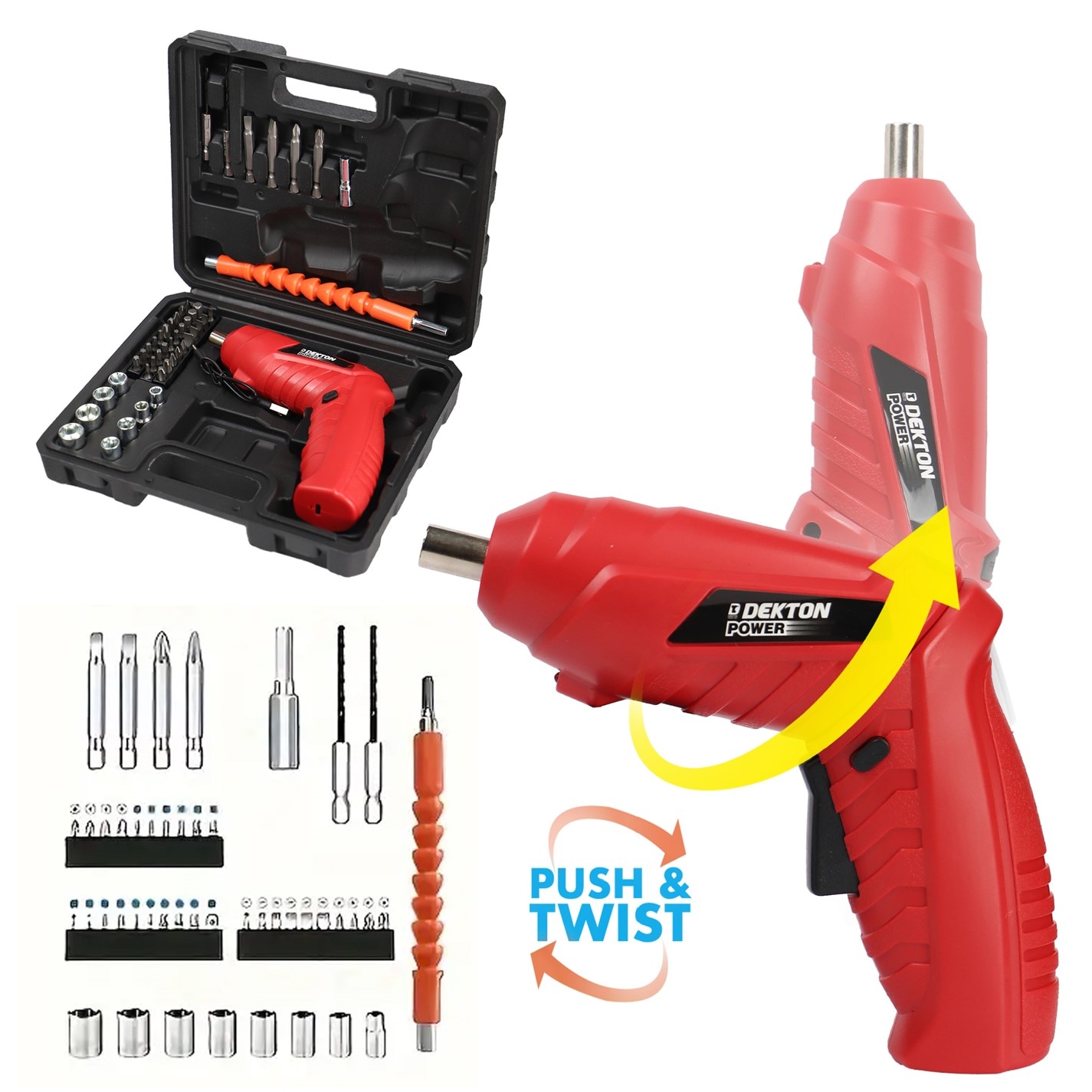 Dekton | 48pcs Screwdriver Kit | Red | SportsDirect.com