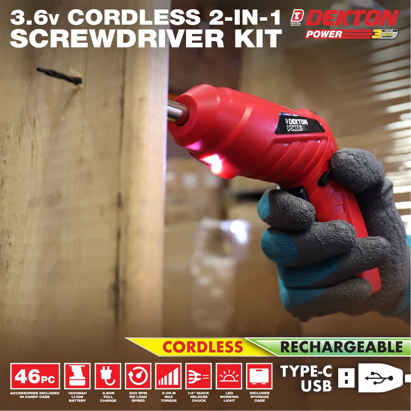 Dekton | 48pcs Screwdriver Kit | Red | SportsDirect.com