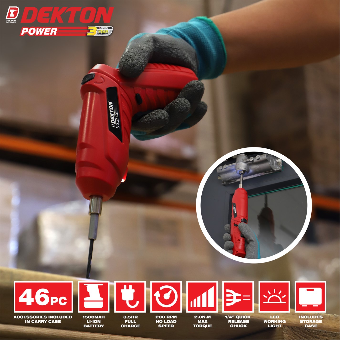 Dekton | 48pcs Screwdriver Kit | Red | SportsDirect.com