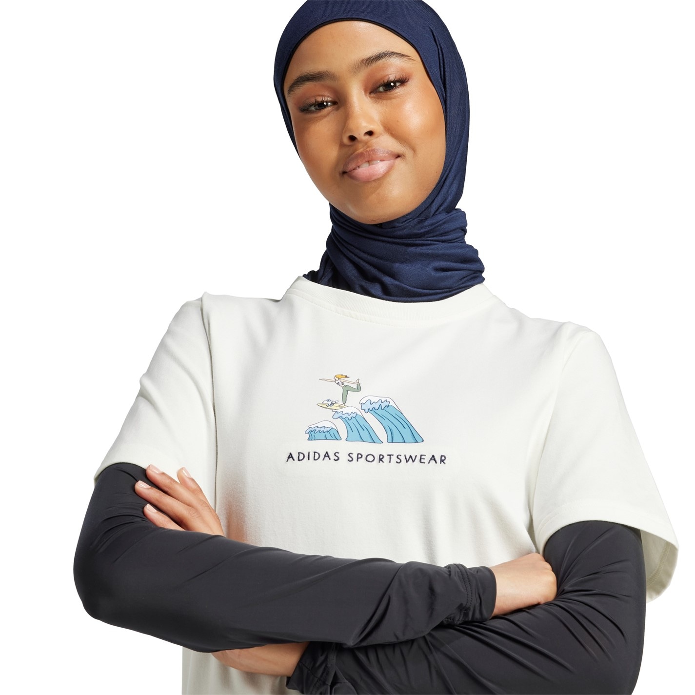 adidas | Women's Doodle Surf T-Shirt | Off White | SportsDirect.com