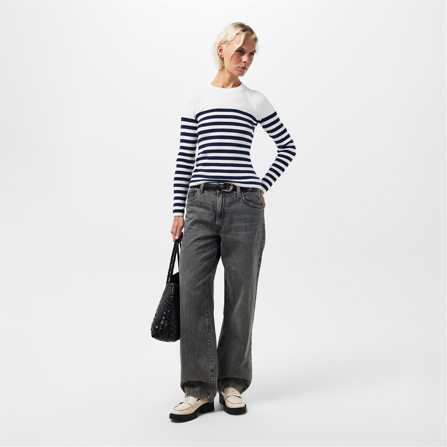 Levis | Women's Rib Crew Knitted Top | Adrienne Stripe | SportsDirect.com