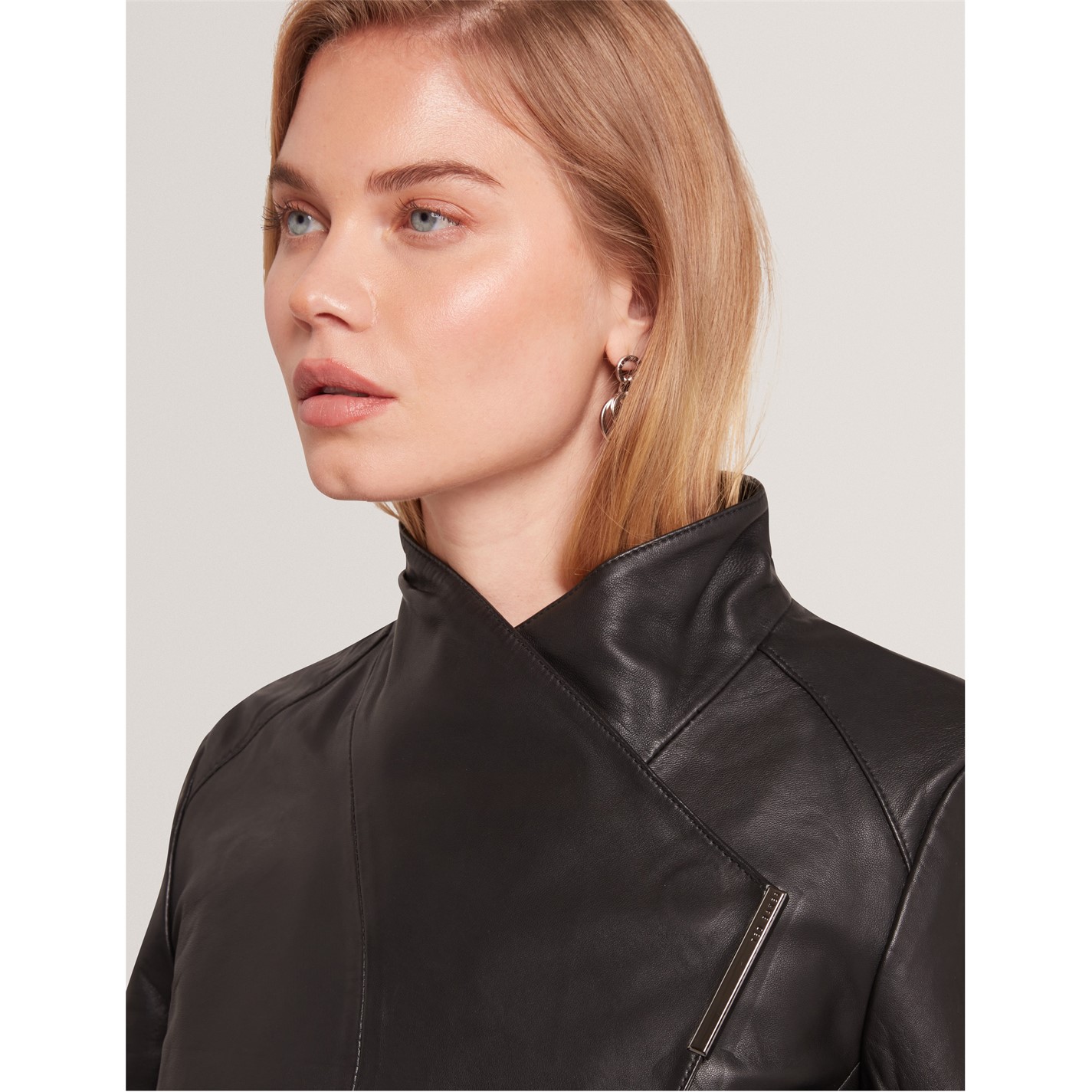 Ted Baker Womens Leather Jacket Black