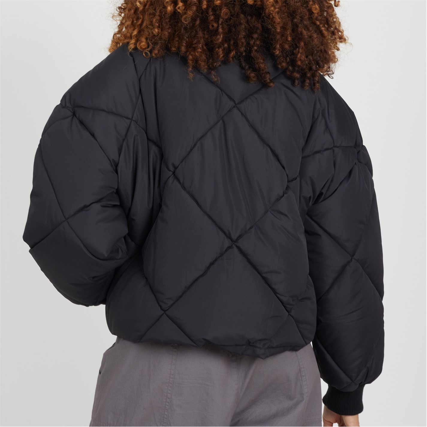 Brave Soul | Women's Diamond Quilted Funnel Neck Short Puffer Jacket ...