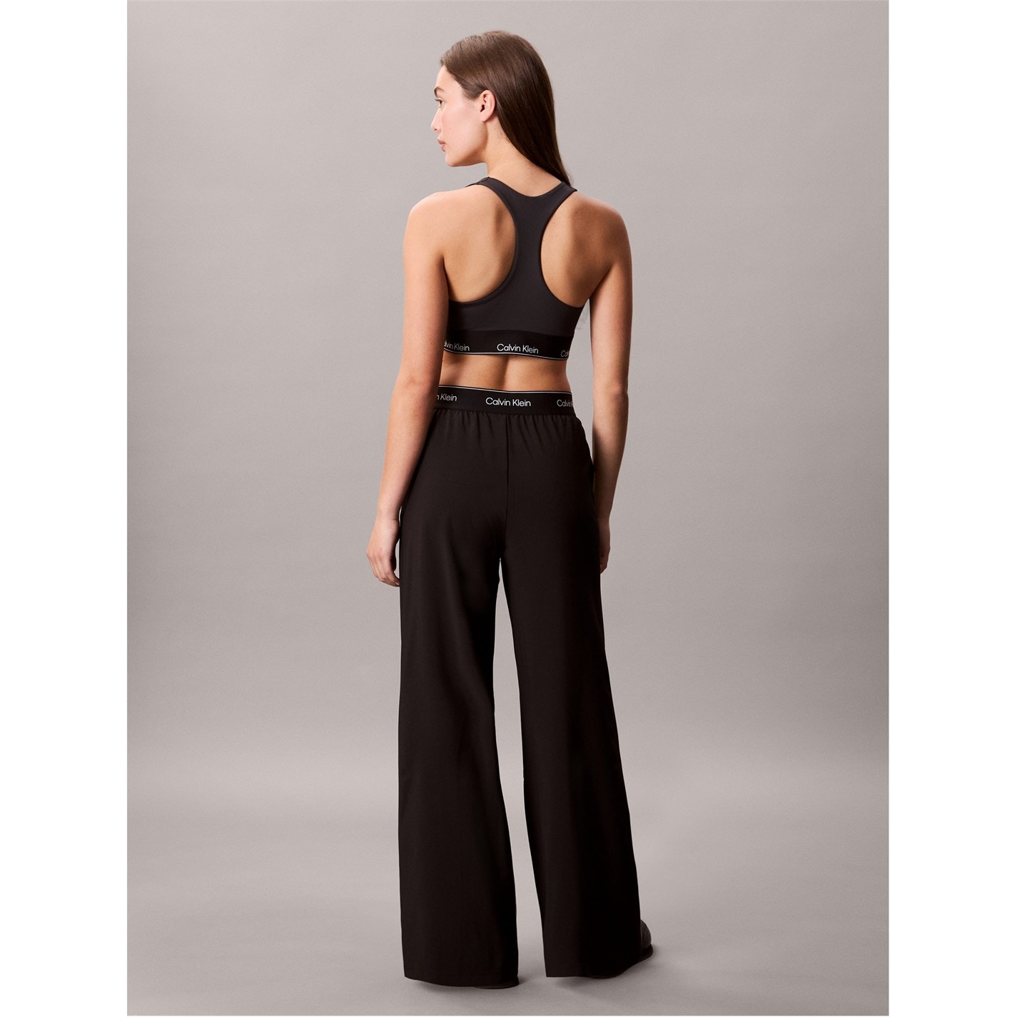 Calvin Klein | Women's Open Cuff Fleece Relaxed Fit Joggers | Black ...