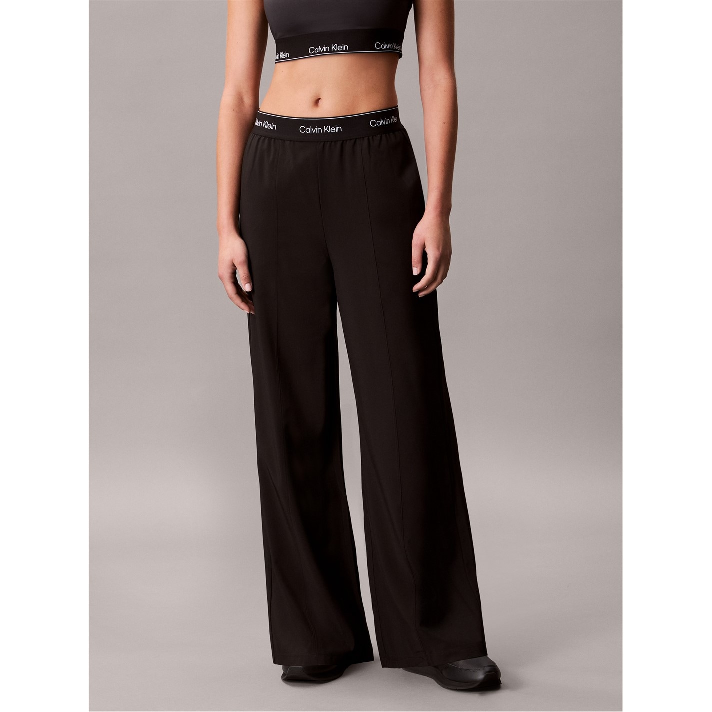 Calvin Klein | Women's Open Cuff Fleece Relaxed Fit Joggers | Black ...