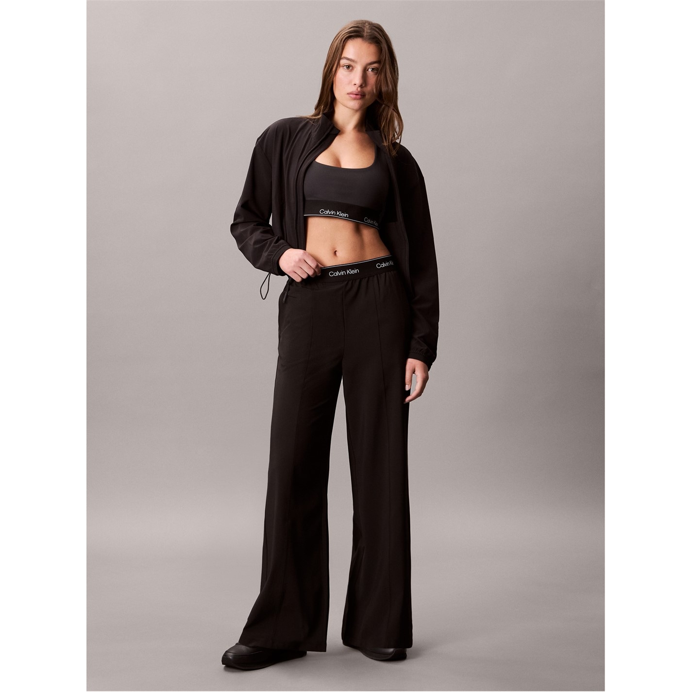 Calvin Klein | Women's Open Cuff Fleece Relaxed Fit Joggers | Black ...