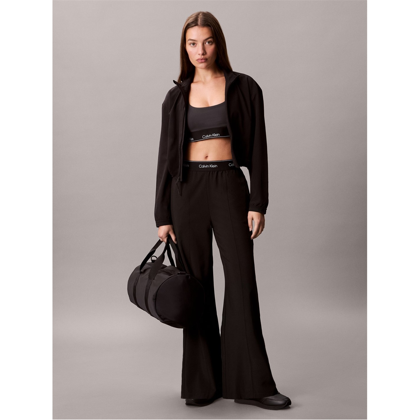 Calvin Klein | Women's Open Cuff Fleece Relaxed Fit Joggers | Black ...