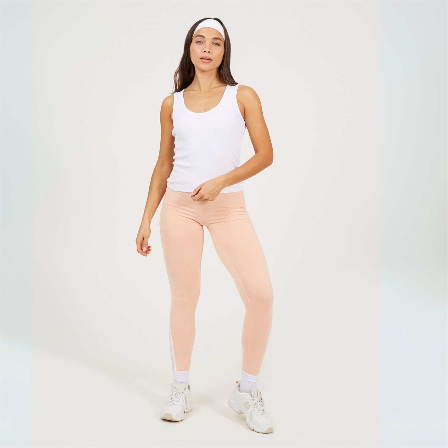 Brave Soul | Peach Leggings with Stripe Detail | Peach/Wht Strpe ...