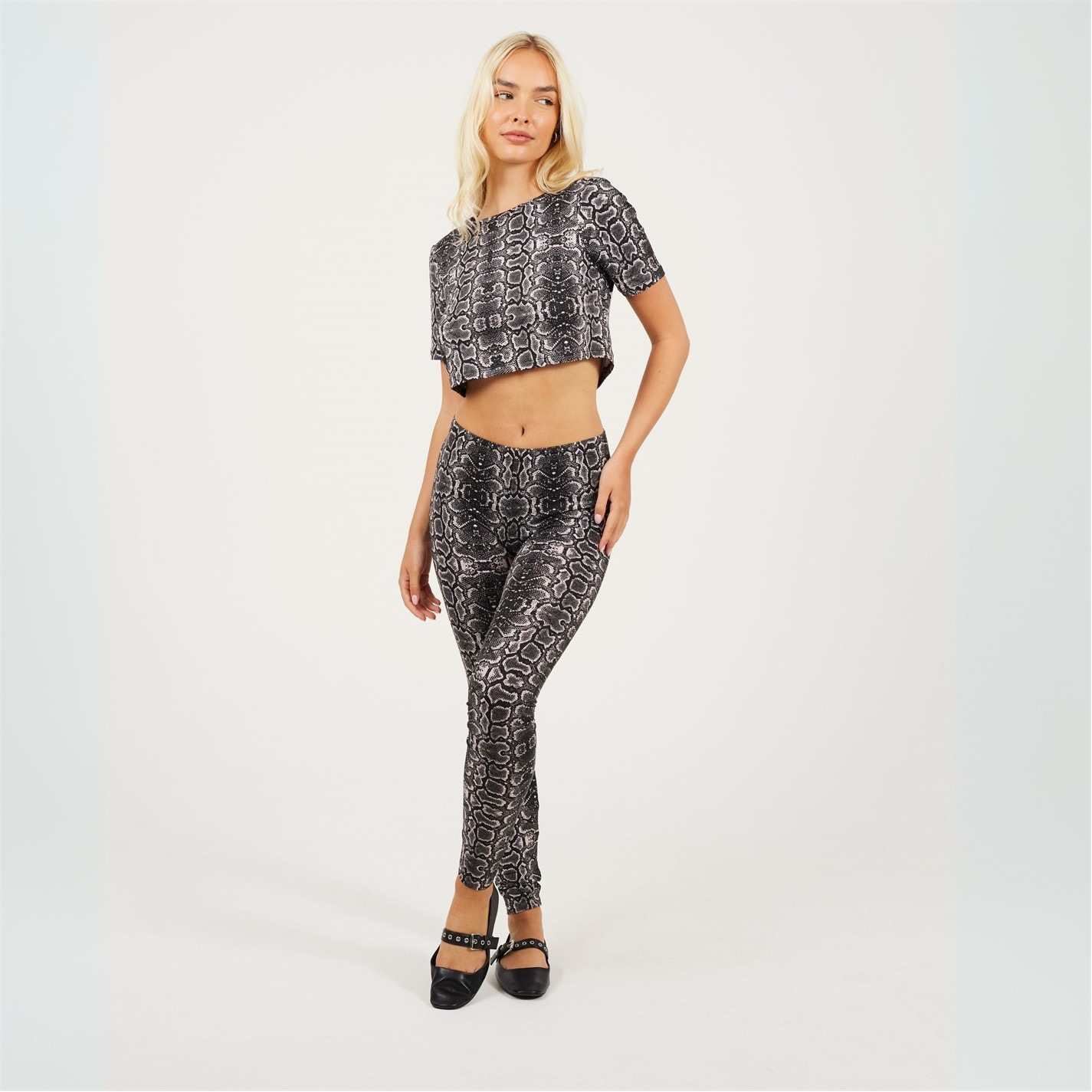 Brave Soul | Womens All Over Snake Print Leggings | Grey Snake ...