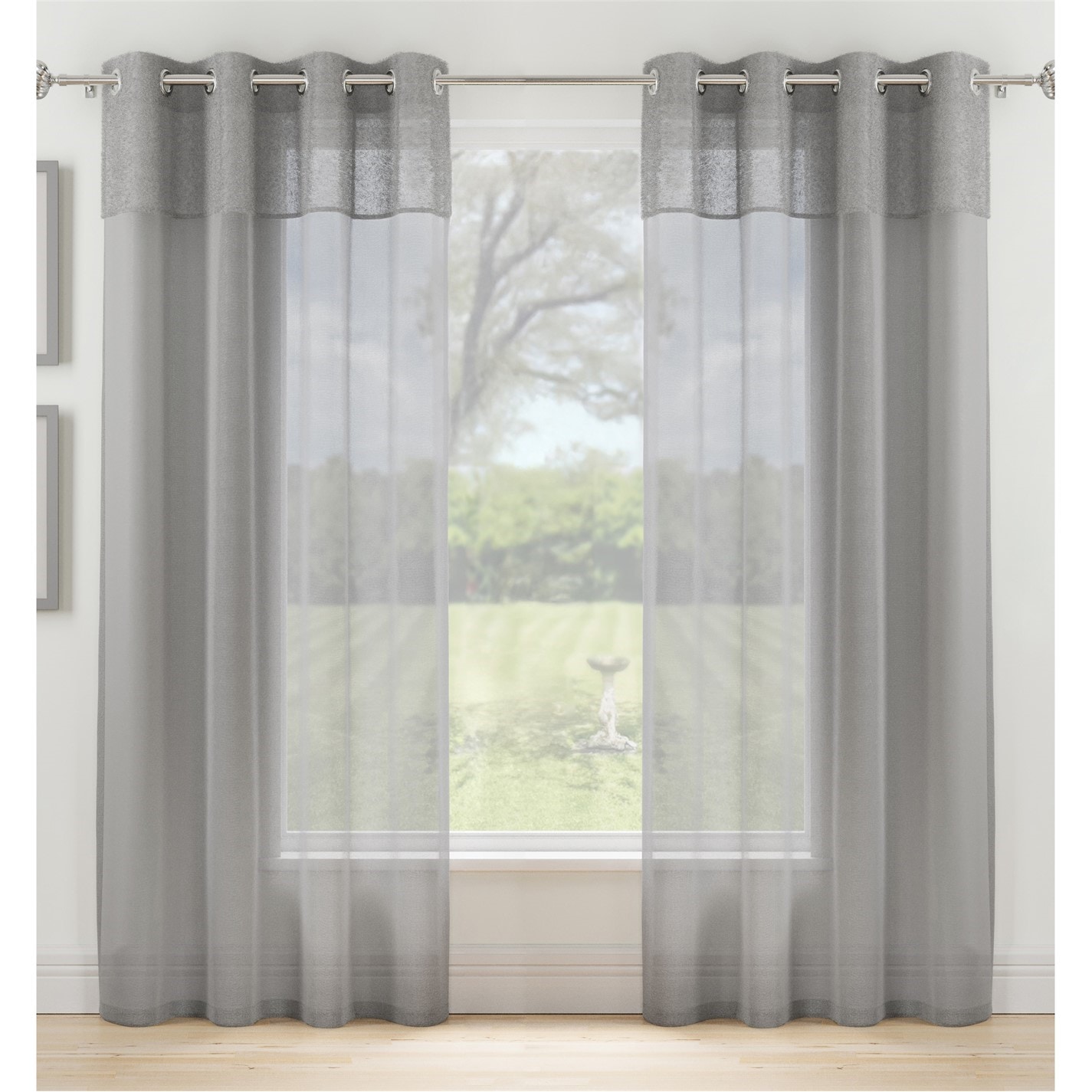 Tyrone Textiles | Andorra Textured Eyelet Header Voile Panels - Pair ...