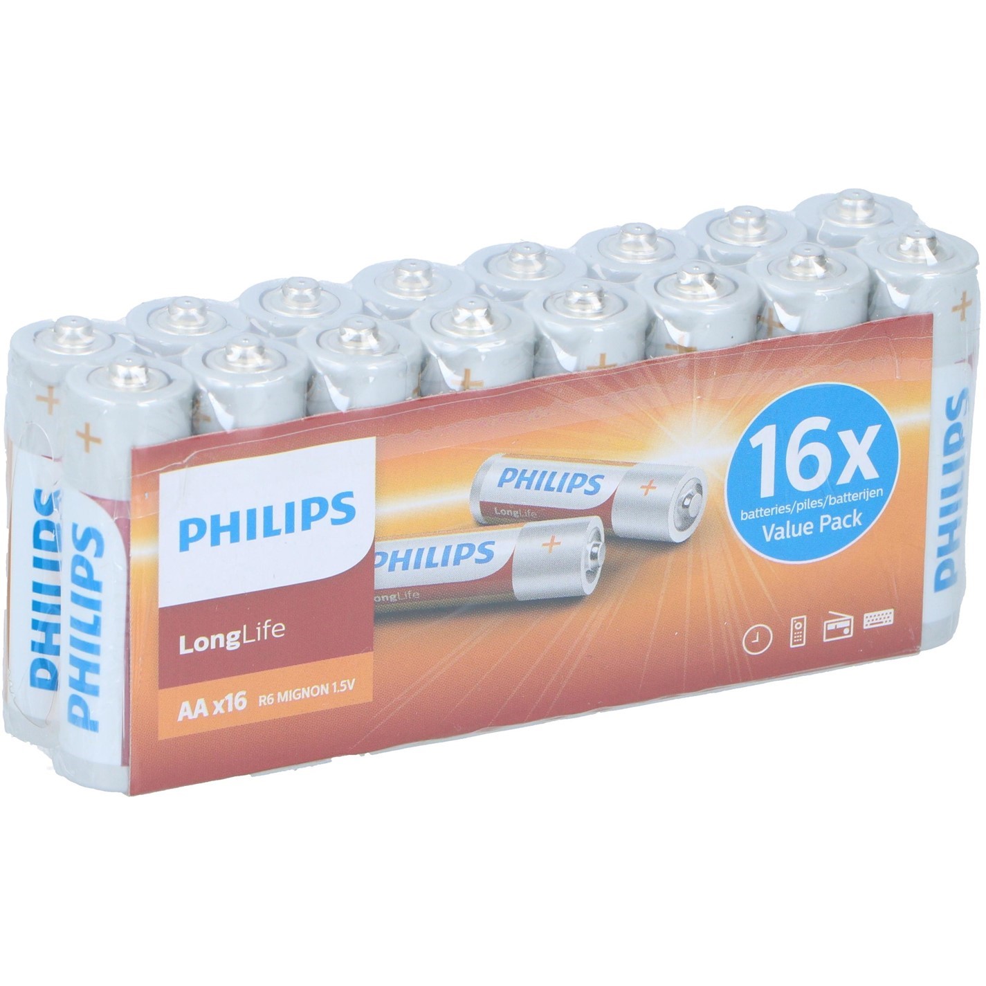 Philips | PHILIPS Value Pack 16pc AA Battery LongLife R6 | 16 ...