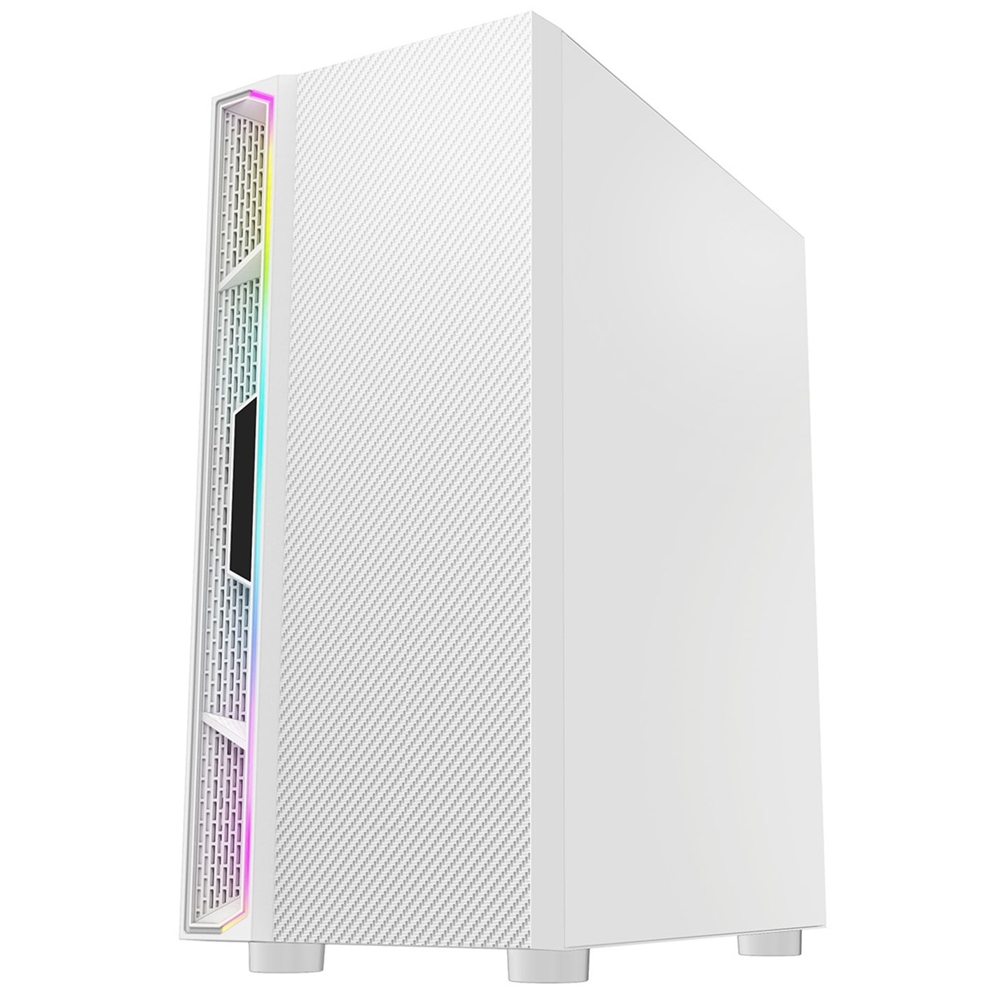 CiT | Galaxy White Mid-Tower PC Gaming Case with 1 x LED Strip 1 x ...