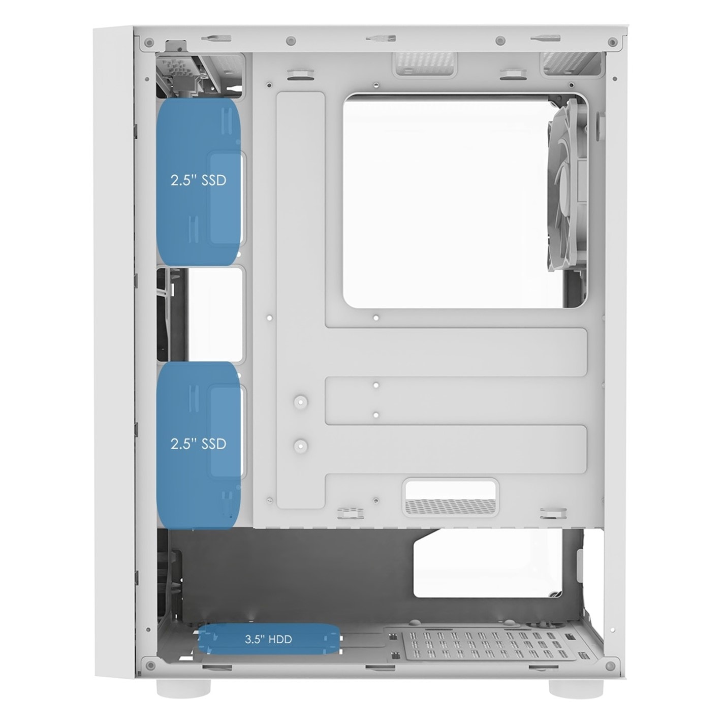 CiT | Galaxy White Mid-Tower PC Gaming Case with 1 x LED Strip 1 x ...