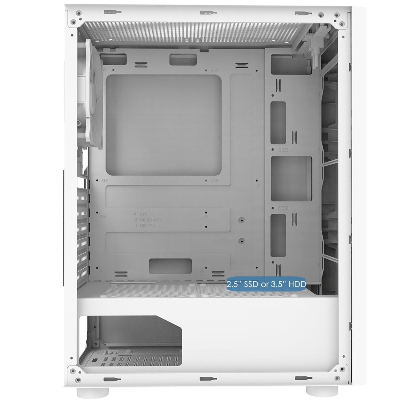 CiT | Galaxy White Mid-Tower PC Gaming Case with 1 x LED Strip 1 x ...