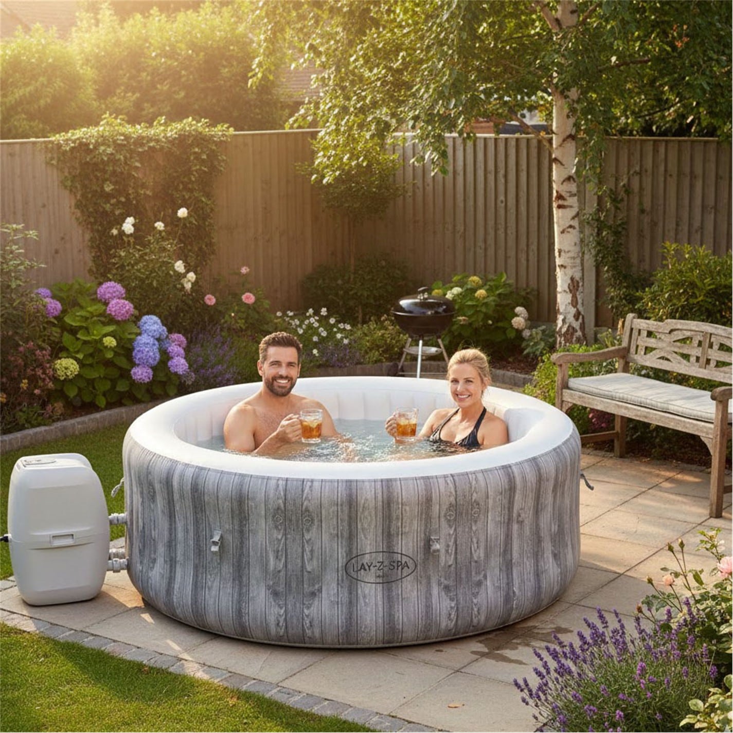 Lay-Z-Spa | Lay-Z-Spa Fiji Airjet 4 person Hot Tub | Grey ...