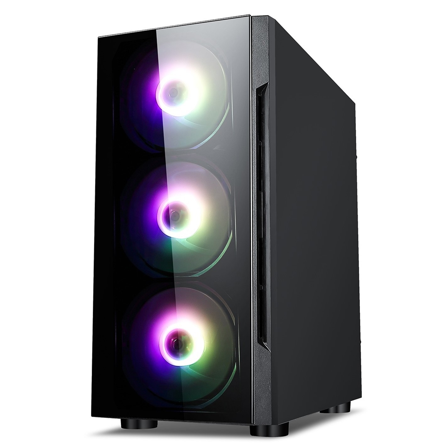 CiT Flash Gaming Matx Case 4x ARGB fans TG Front and Side Panels EPE ...
