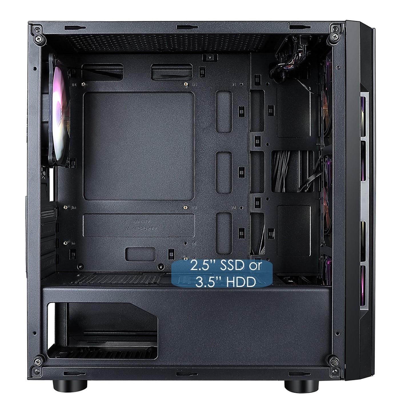 CiT Flash Gaming Matx Case 4x ARGB fans TG Front and Side Panels EPE ...