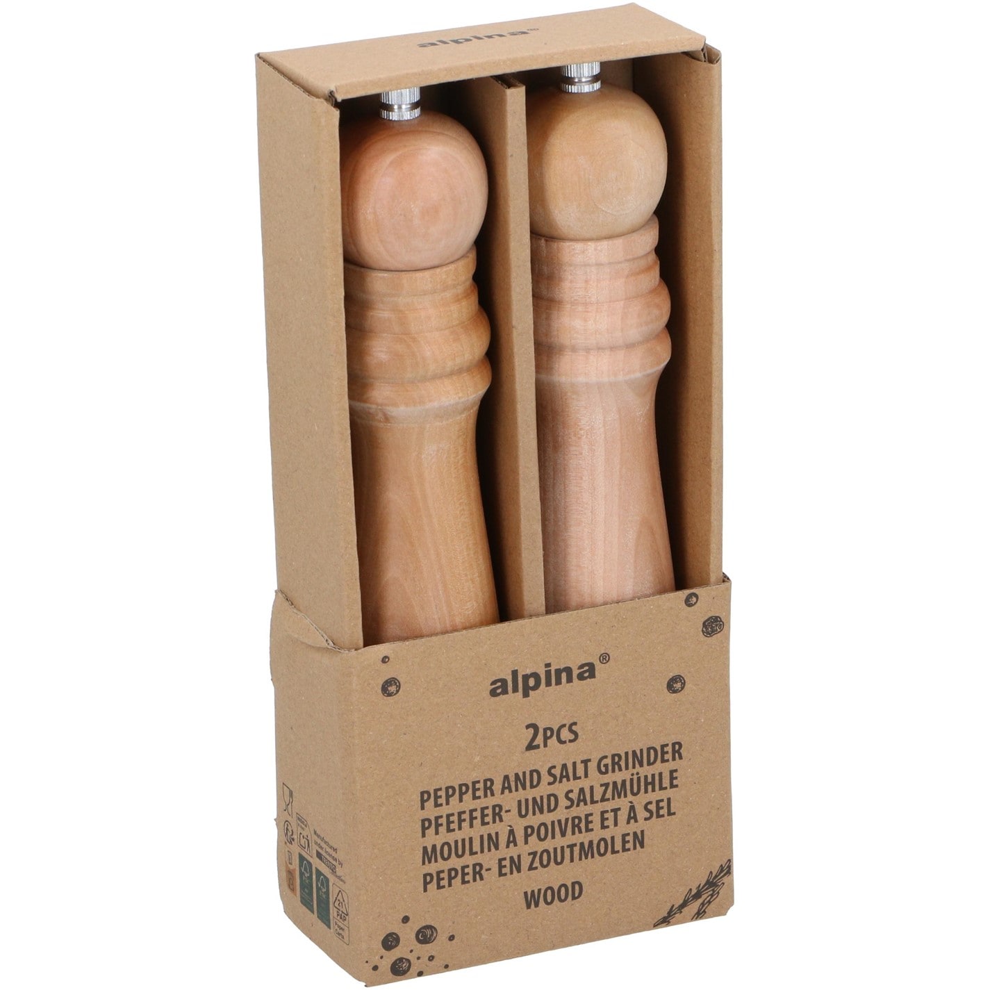 Alpina | ALPINA Pepper and Salt Grinder 25cm | Brown | SportsDirect.com