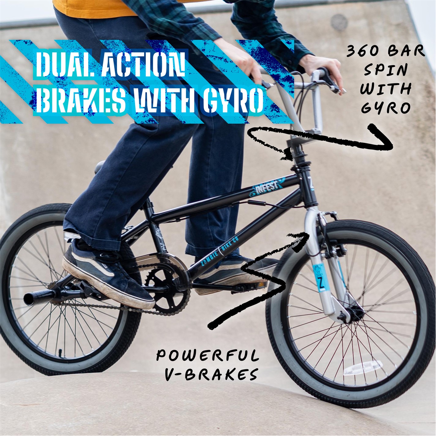 Zombie | Zombie Infest BMX Bike | Black | SportsDirect.com