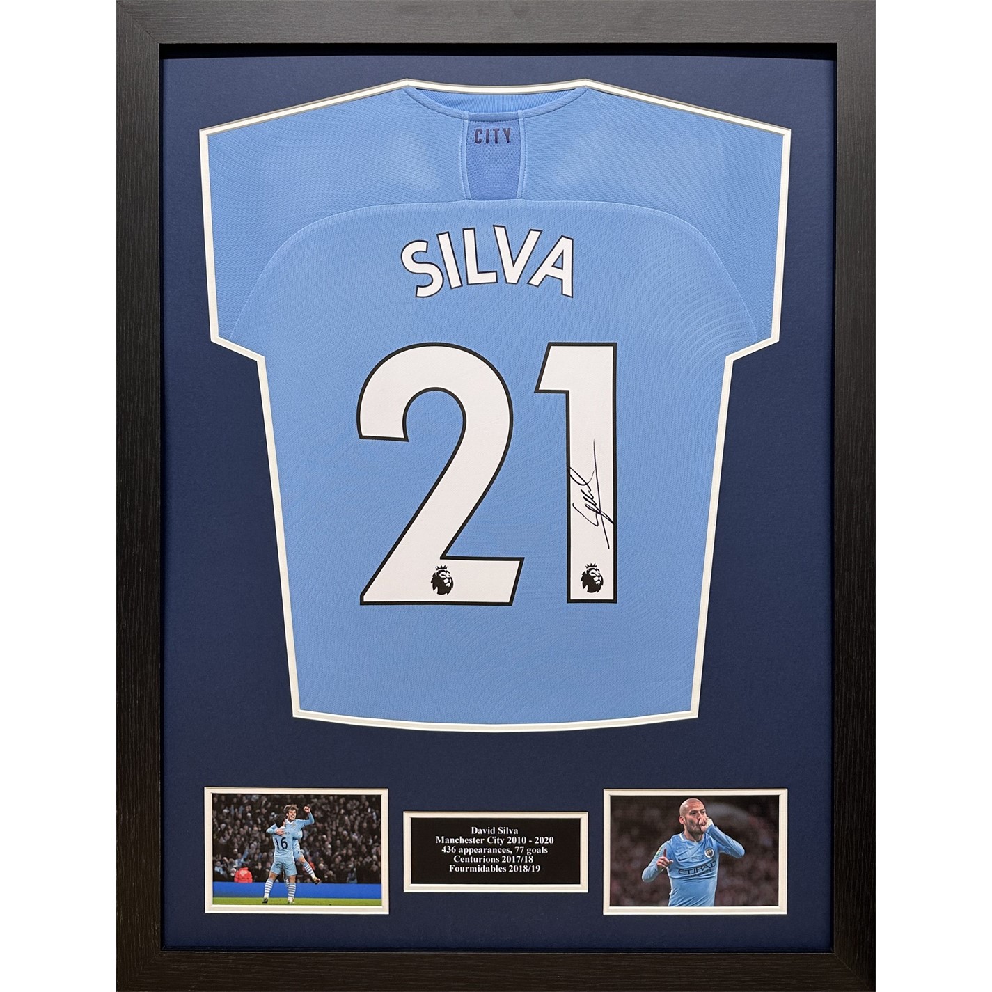 AllStarSignings Ltd | David Silva signed & framed Manchester City 2019/ ...