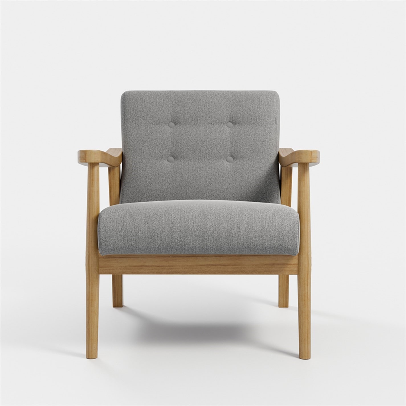 Kabinet UK | Grey Modern Wood Frame Upholstered Armchair | Grey ...