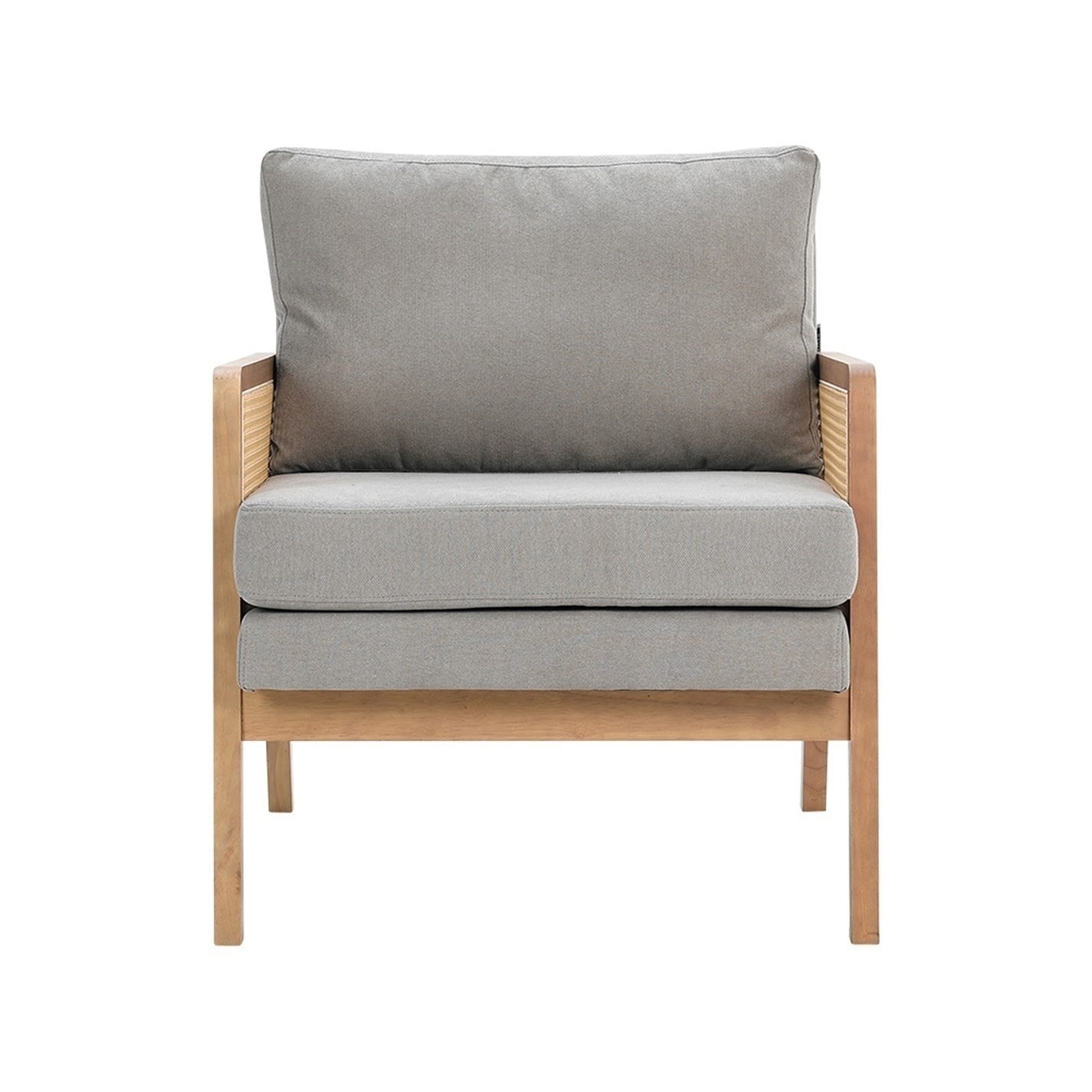 Kabinet UK | Light Grey Modern Cushioned Wood Armchair | Light Grey ...