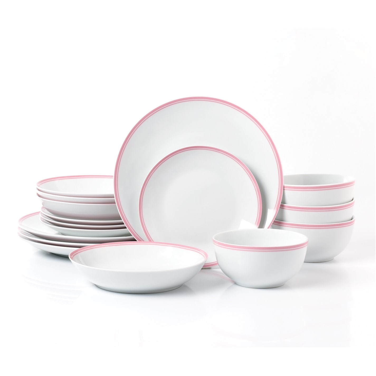 Waterside | 16pc St. Ives Pink Dinner Set | Multi | SportsDirect.com