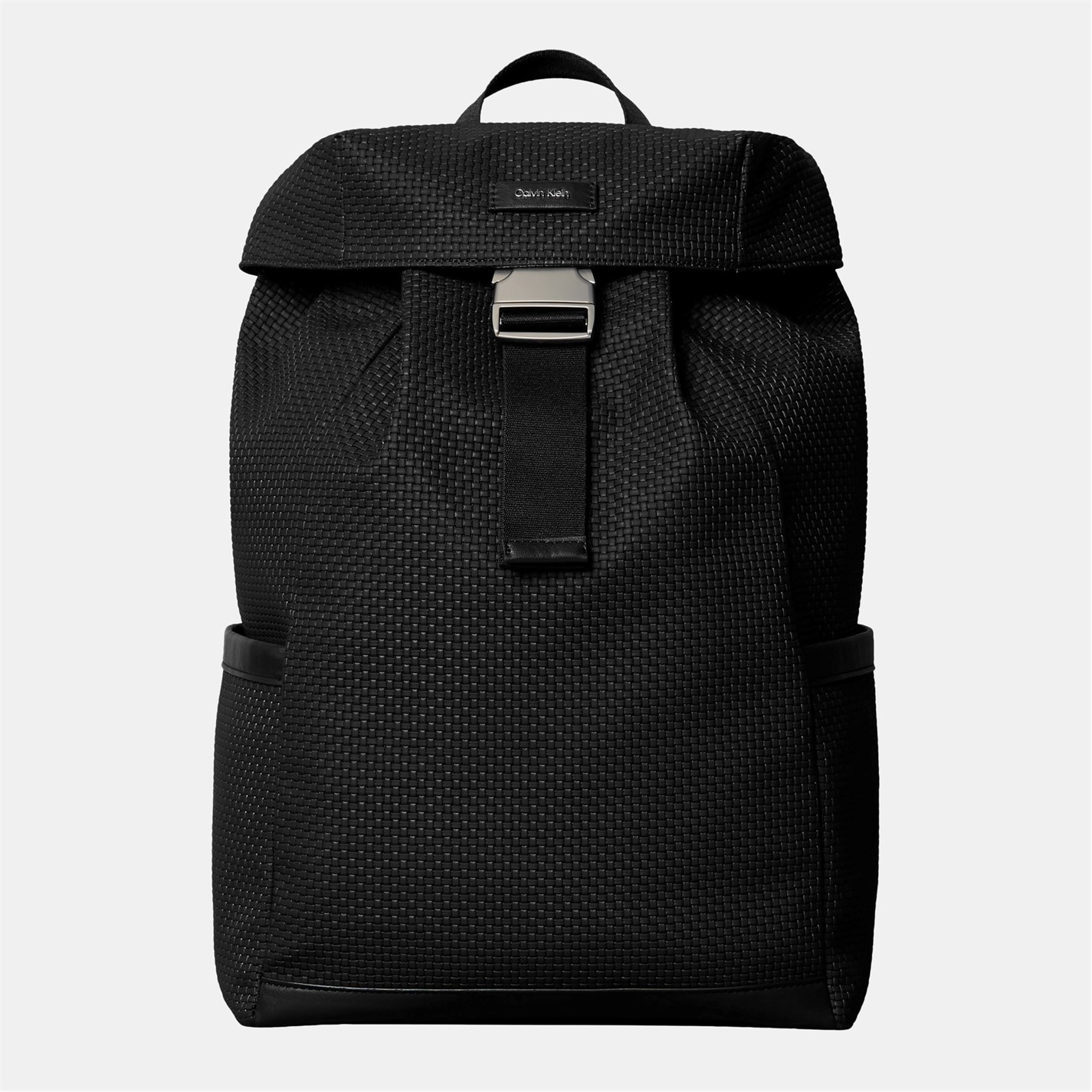 Calvin Klein | Embossed Woven Flap Backpack | Black | SportsDirect.com
