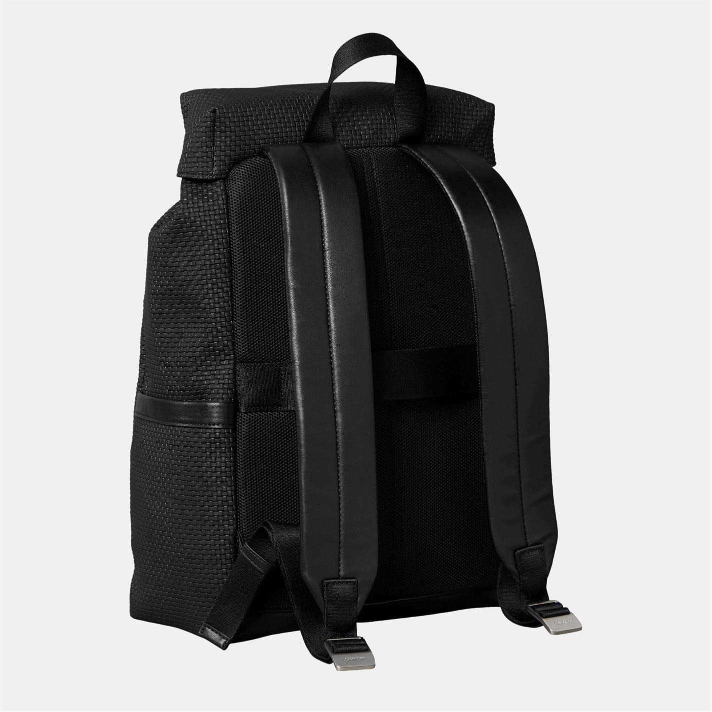 Calvin Klein | Embossed Woven Flap Backpack | Black | SportsDirect.com