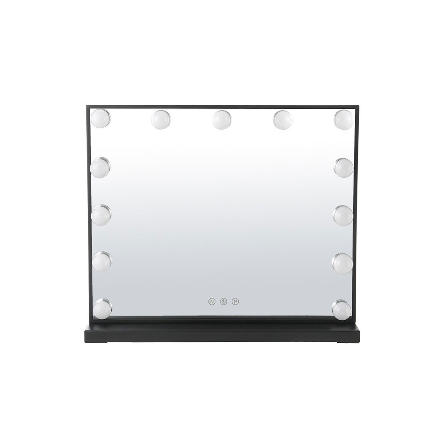 Kabinet UK | Rectangular Makeup Mirror with 13 LED Bulbs | Black ...