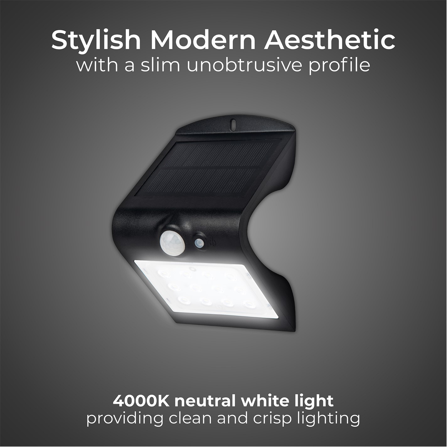 Luceco | LED Solar Guardian Wall Light Motion Sensor | Black ...