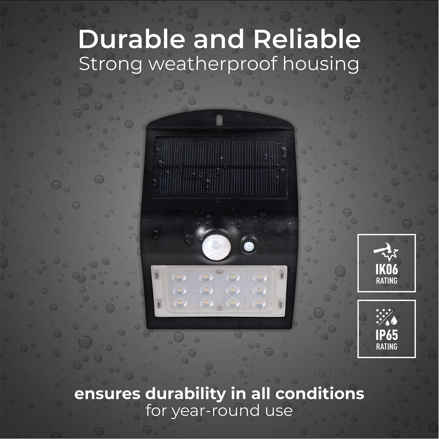 Luceco | LED Solar Guardian Wall Light Motion Sensor | Black ...