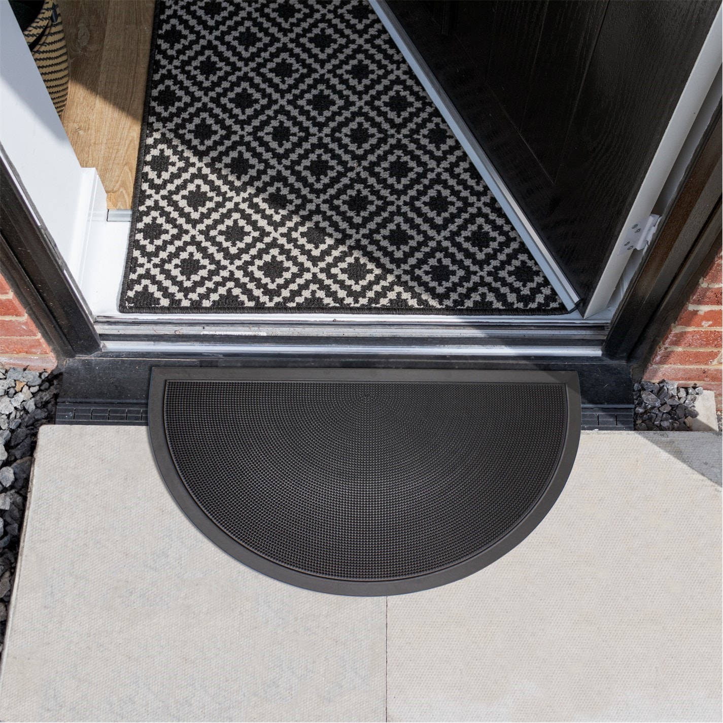 JVL | Sesia Half Moon Rubber Scraper Doormat | Black | SportsDirect.com