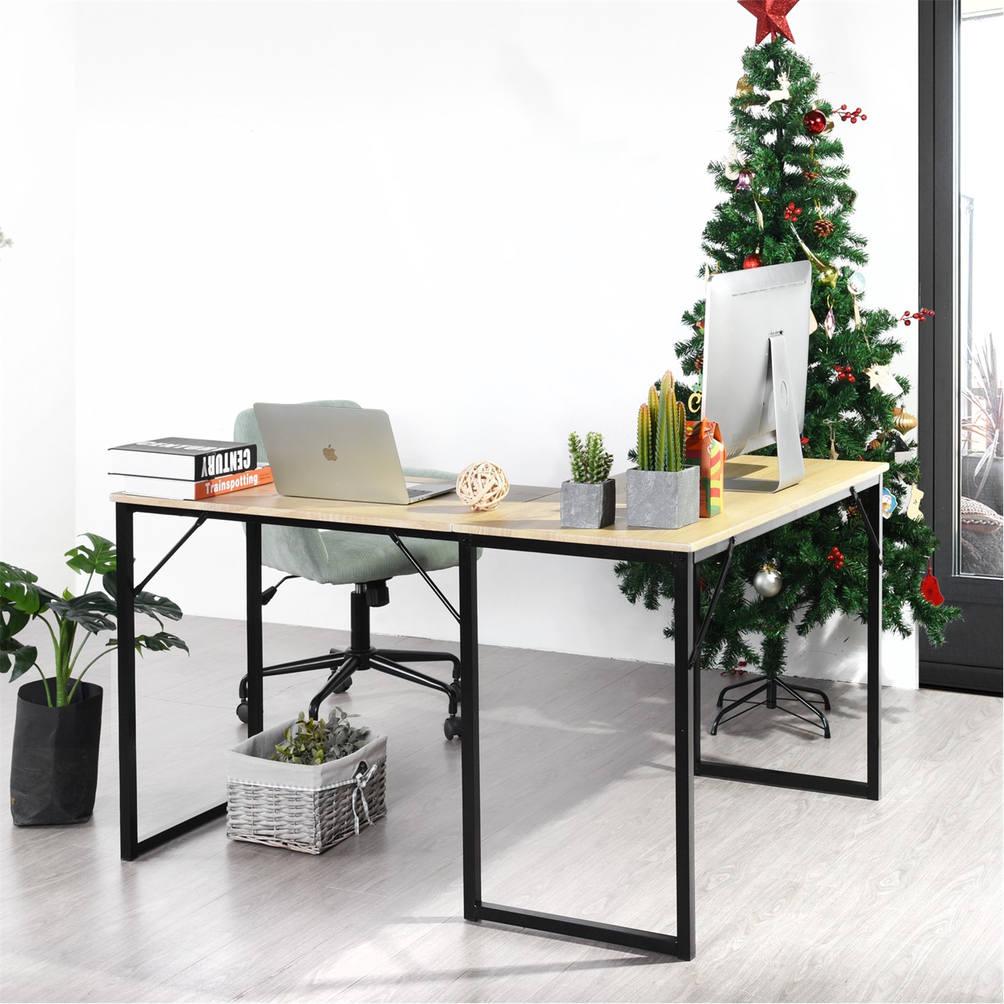 FurnitureR | L-Shaped Corner Desk 129 cm Home Office Computer Table ...