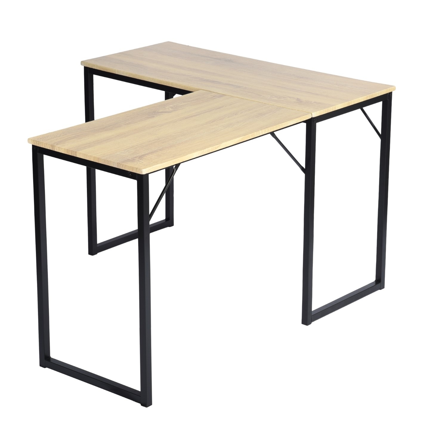 FurnitureR | L-Shaped Corner Desk 129 cm Home Office Computer Table ...