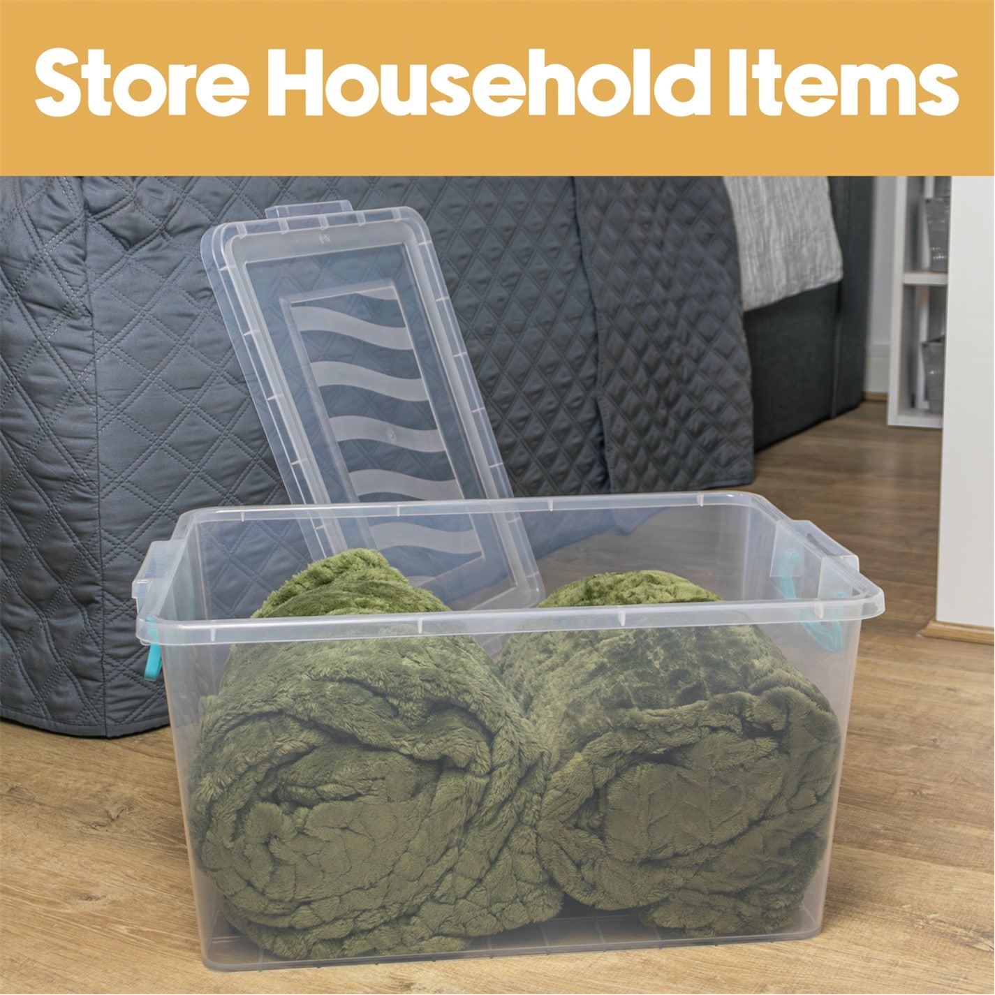 JVL | Plastic Clip Lidded Storage Box - Set of 3 | Clear | SportsDirect.com
