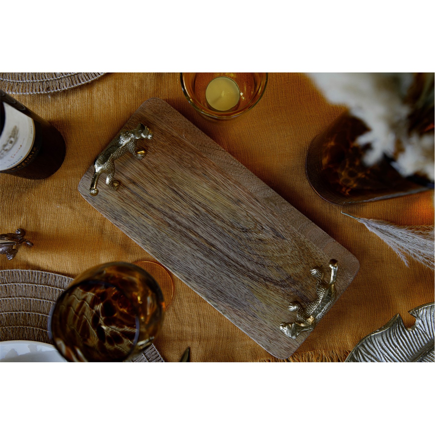 Artesa | Mango Wood Rectangular Serving Platter | Brown | SportsDirect.com