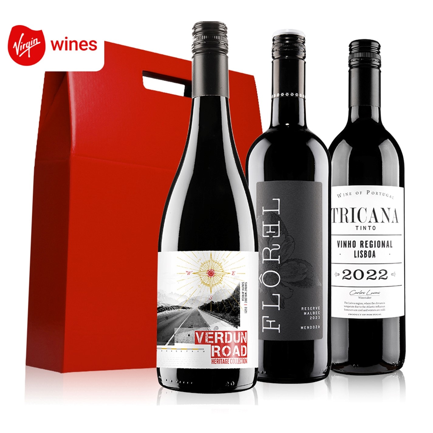 Virgin Wines | Red wine trio in red gift box | Red | SportsDirect.com
