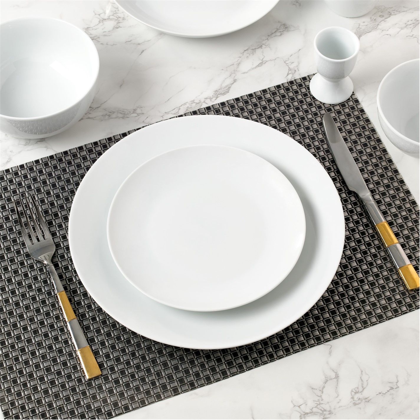 Waterside | 42 Piece Simply White Coupe Dinner Set | White ...