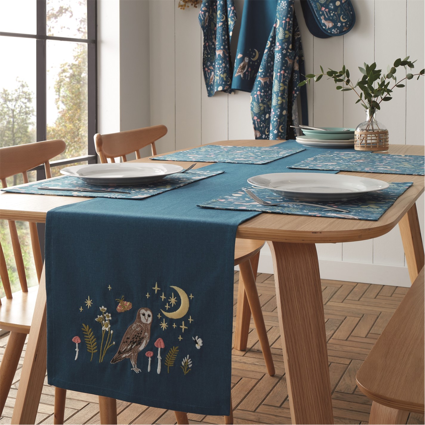 Catherine Lansfield | Enchanted Twilight Cotton Dining Table Runner ...