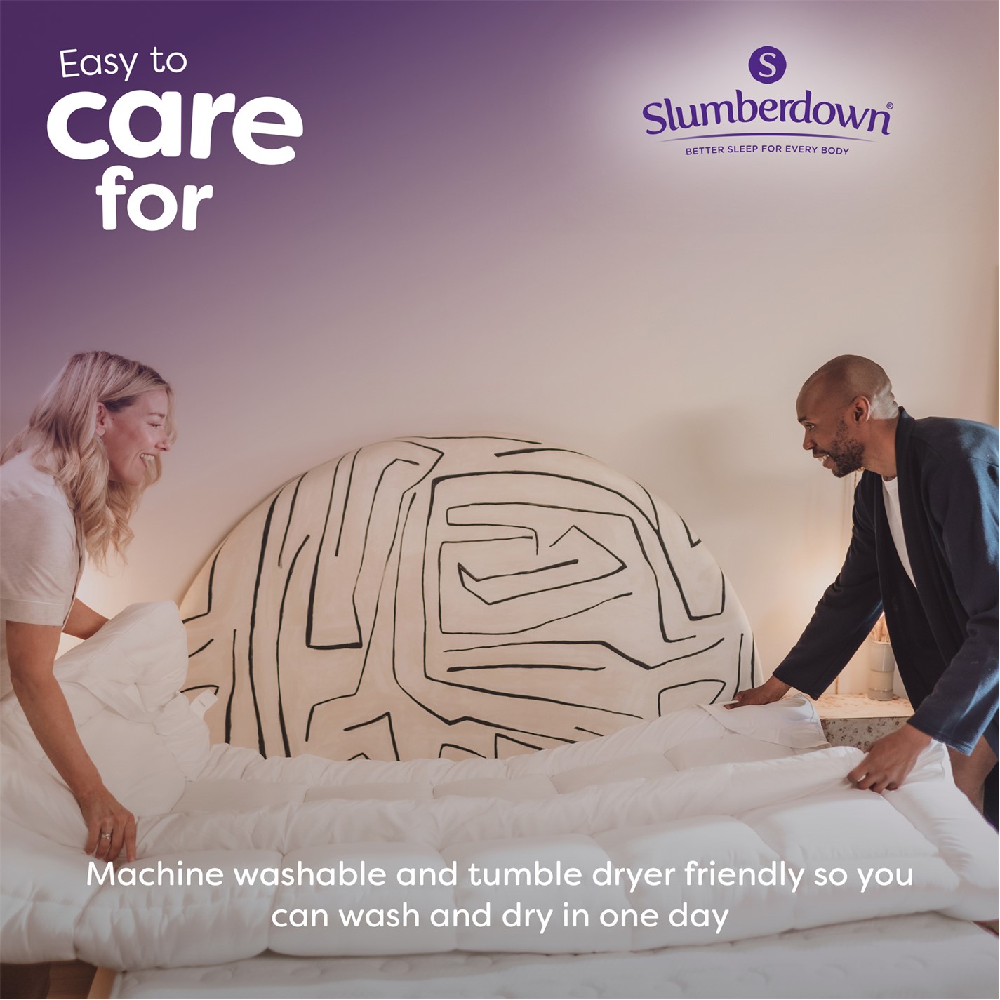 Slumberdown | 10cm Mattress Topper & Waterproof Protector | White ...