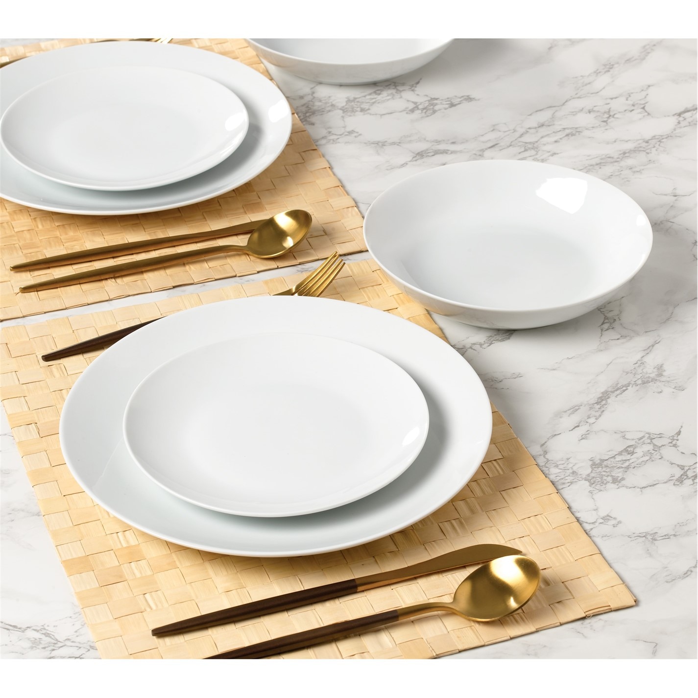 Waterside | 18pc White Everyday Round Dinner Set | White | SportsDirect.com