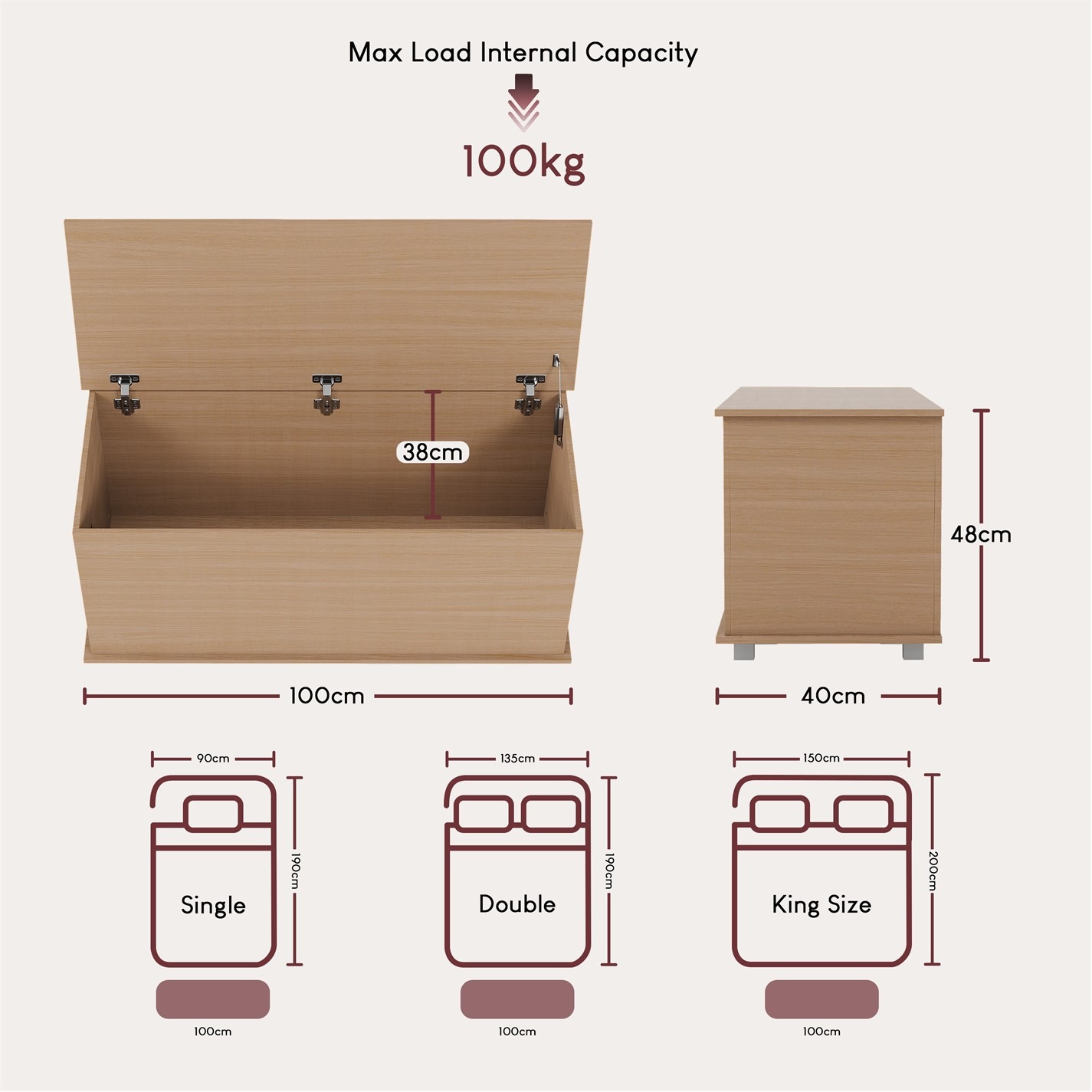 Lassic | Leon Storage Ottoman Toy Box | Ottomans | SportsDirect.com