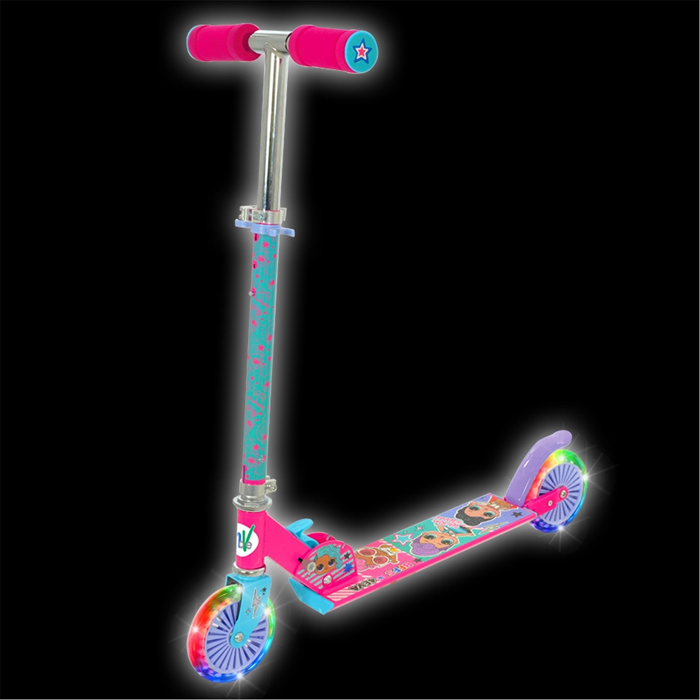 Disney Stitch | Stitch Folding Inline Scooter with Light Up Wheels ...