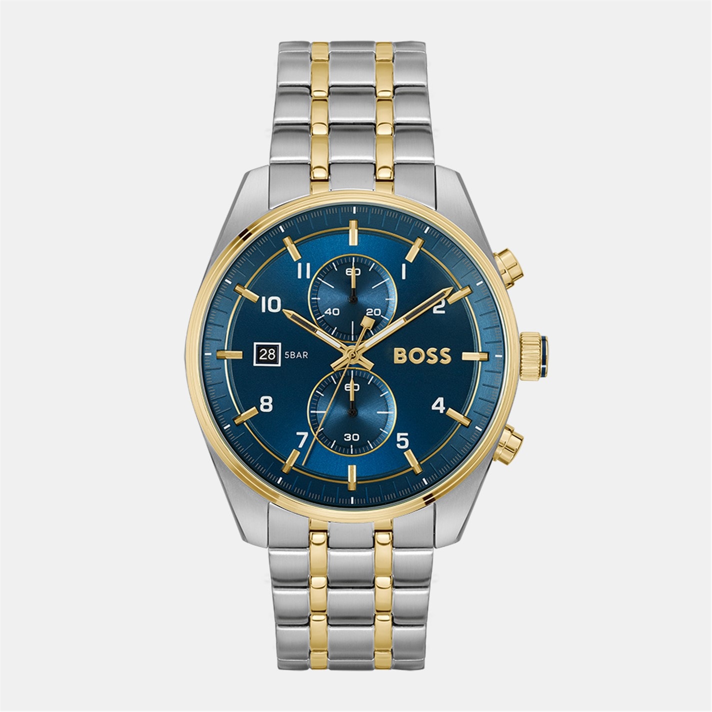 Boss | Gents BOSS Skytraveller Bi Colour Chronograph Watch | Bi-Metal ...