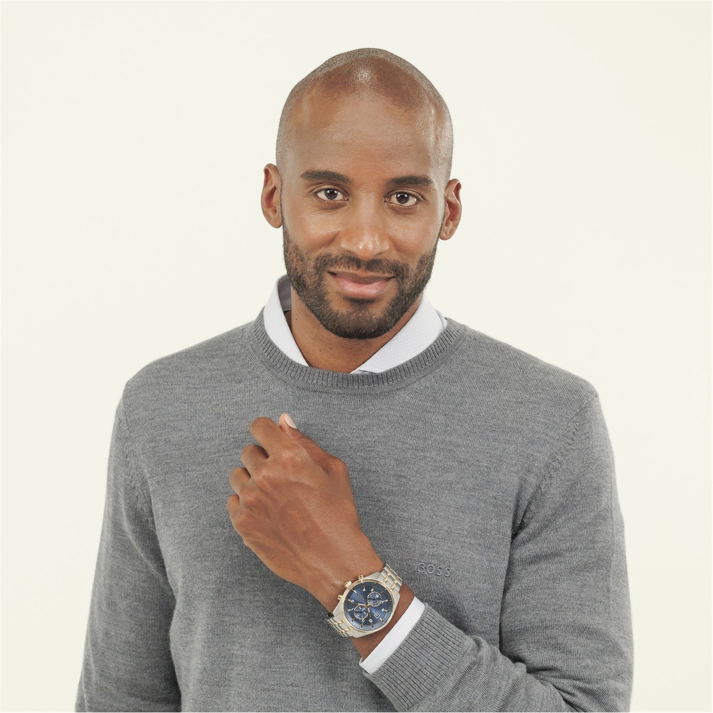 Boss | Gents BOSS Skytraveller Bi Colour Chronograph Watch | Bi-Metal ...