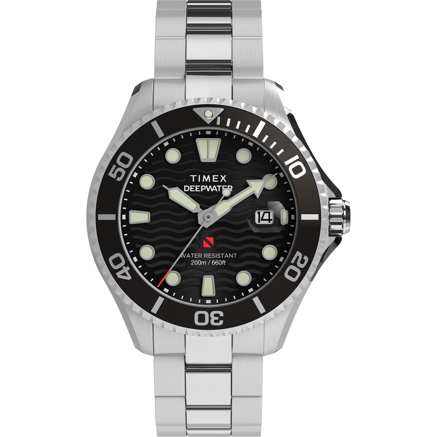 Timex | Men's Deepwater Water Resistant Analogue Quartz Watch | Black ...