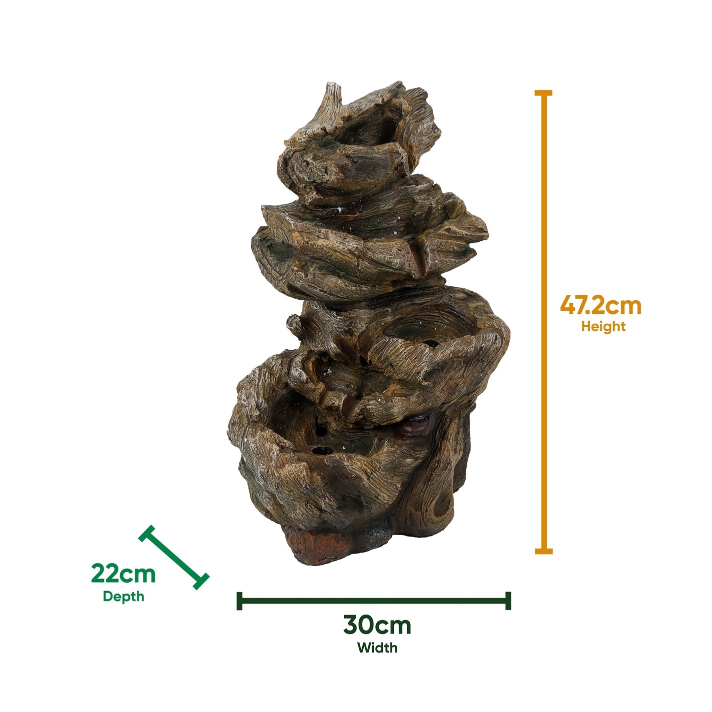 Streetwize | Solar Water Feature - Rock Stack Water Fountain | Brown ...