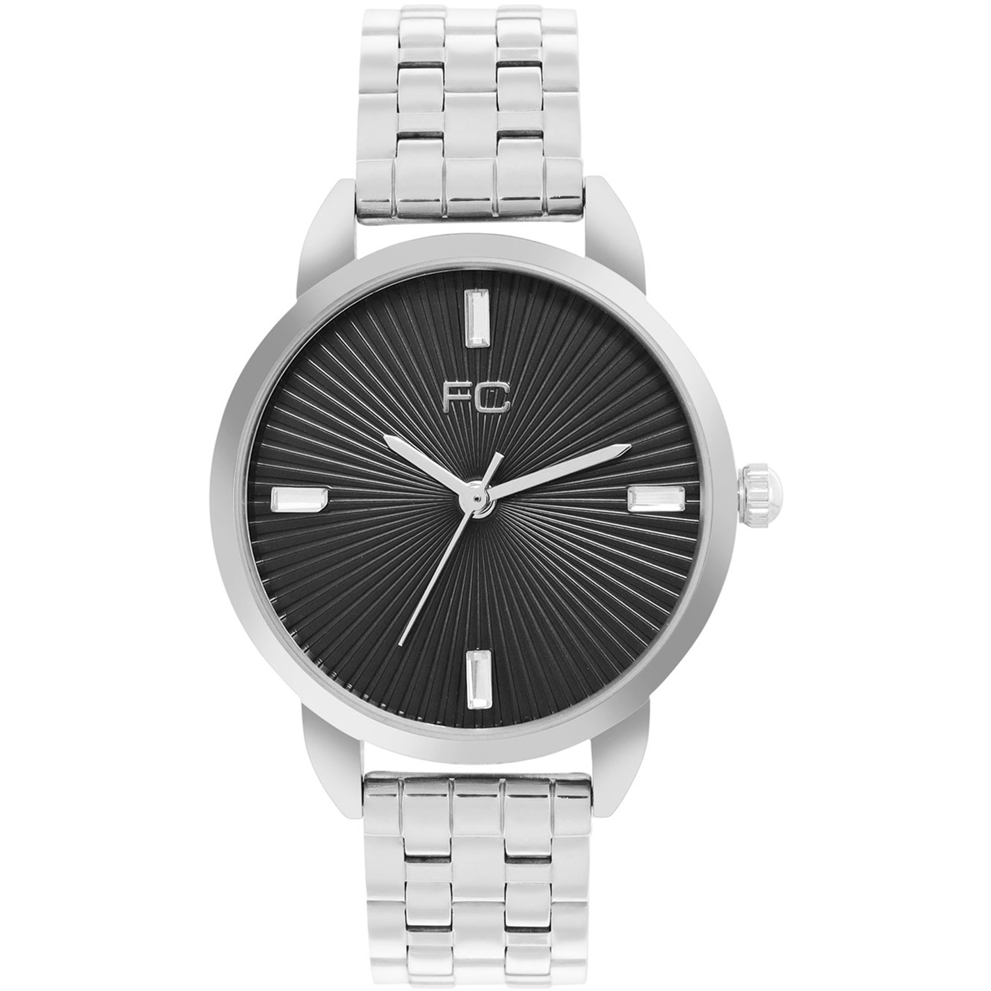 French Connection | Silver Case Round Shape Silver Strap Quartz Watch ...